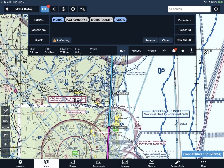 ForeFlight VFR Navigation Log - Holladay Aviation