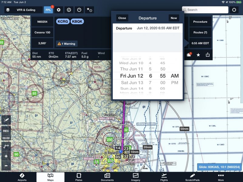 ForeFlight VFR Navigation Log - Holladay Aviation